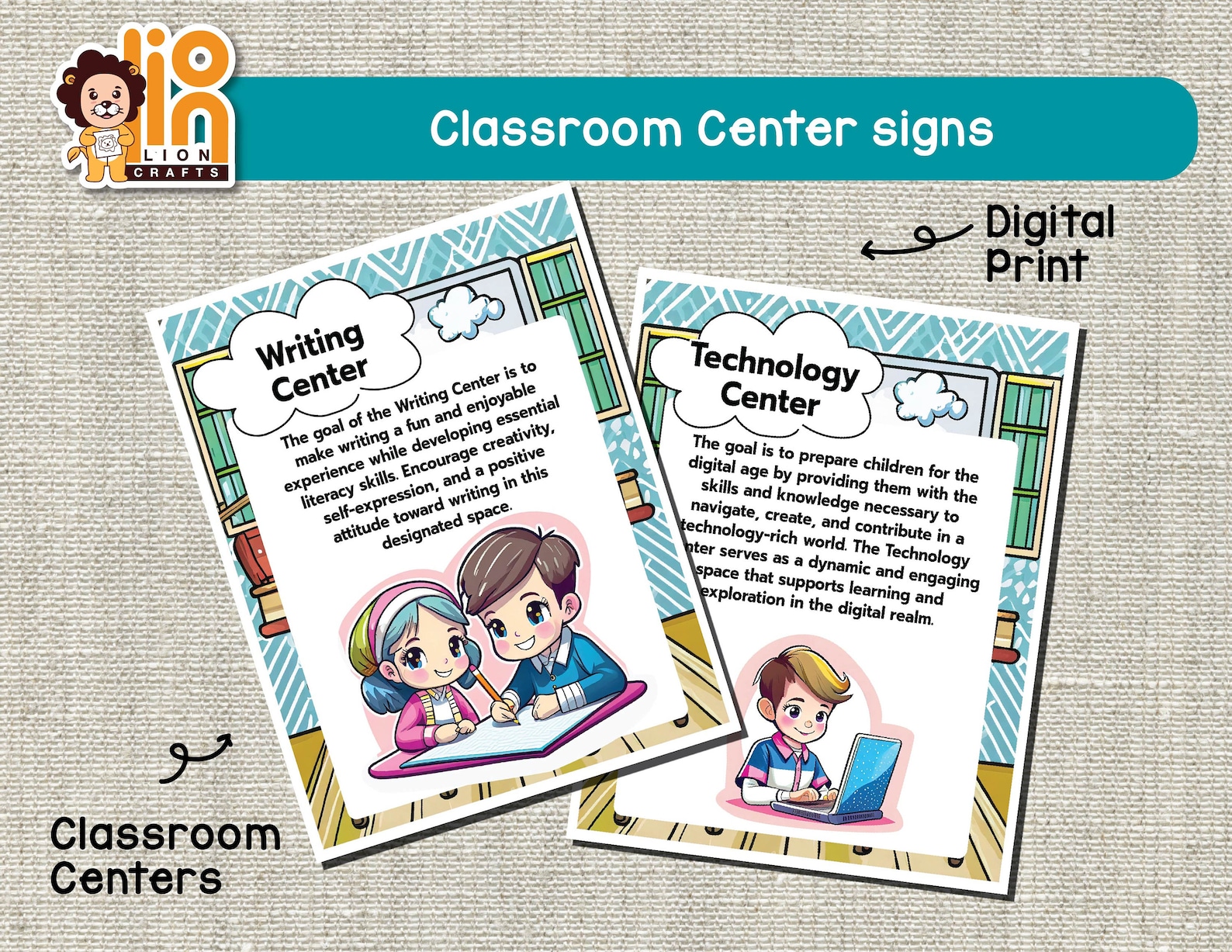 School Kids Classroom Centers Signs, Goal - Etsy