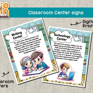 School Kids Classroom Centers Signs, Goal - Etsy