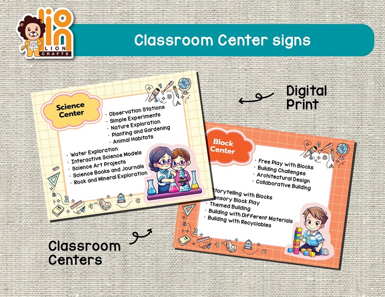 School Kids Classroom Centers Signs - Etsy
