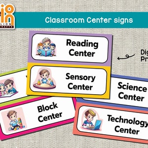 School Kids Classroom Centers Sings - Etsy