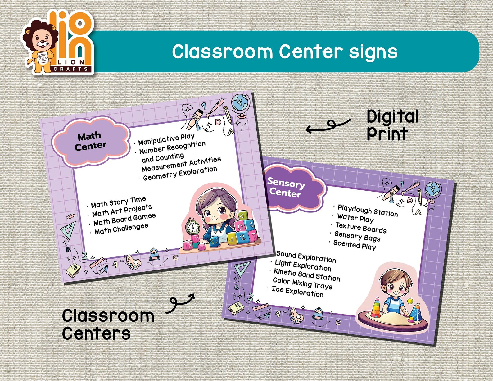 School Kids Classroom Centers Signs - Etsy