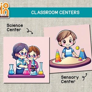 School Kids Classroom Centers Clip Art - Etsy
