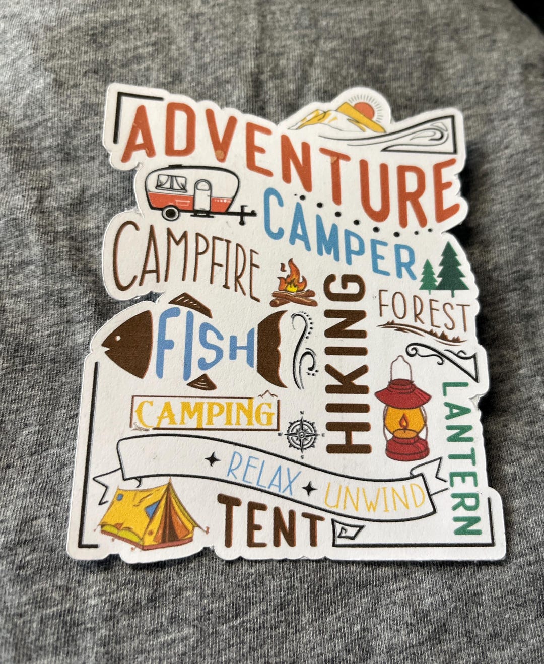 Adventure Awaits: Camping-themed Vinyl Sticker - Etsy