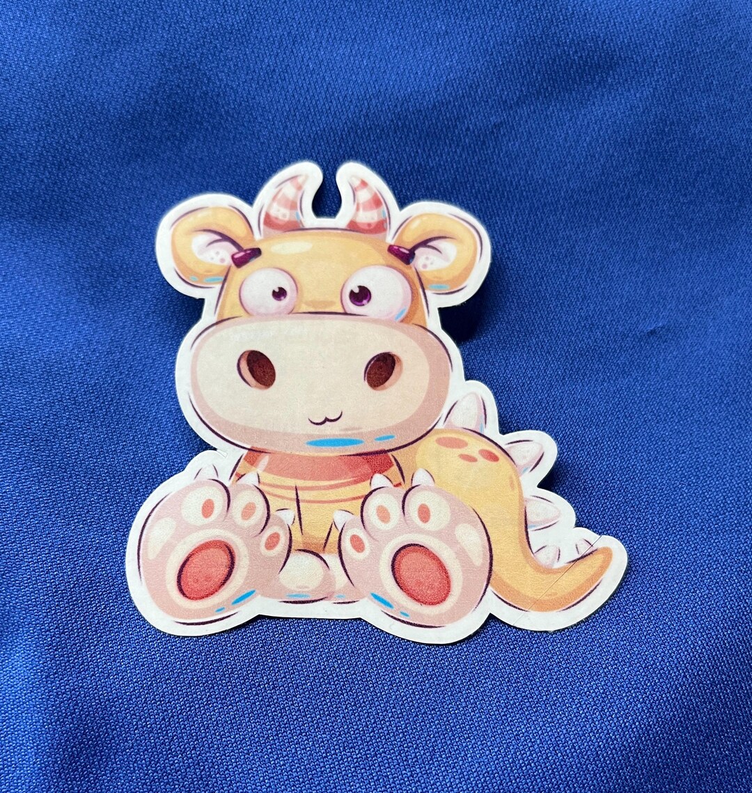 Cute Kawaii Dino-cow Hybrid Sticker – Pastel Cartoon Style - Etsy