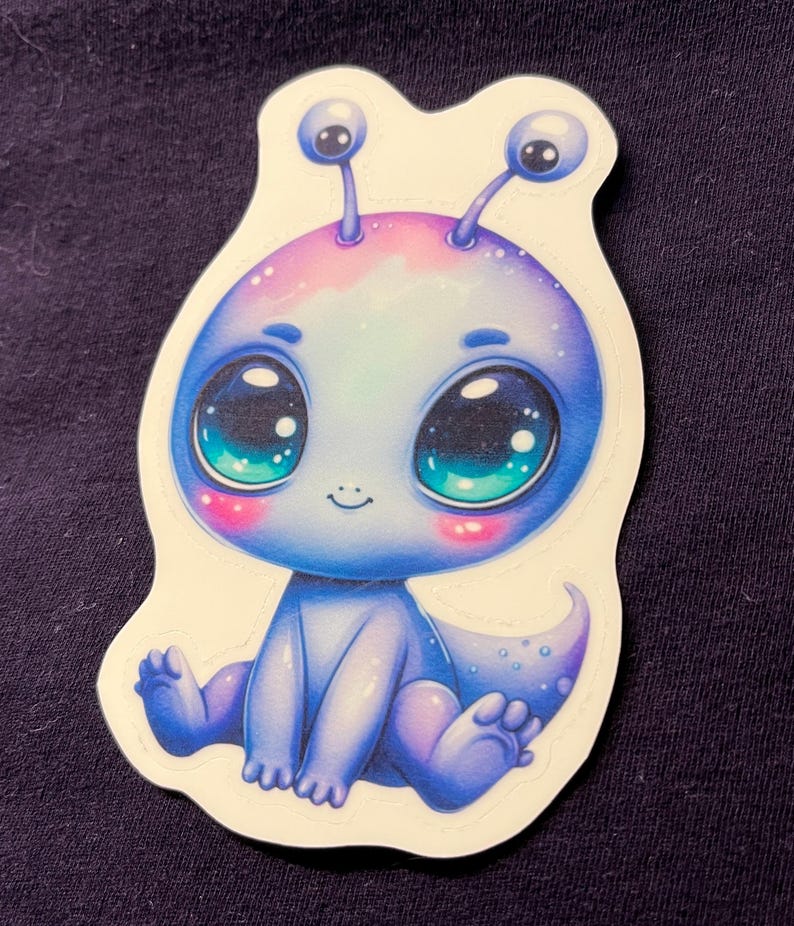 Blue Baby Alien Glow in the Dark Sticker - Etsy