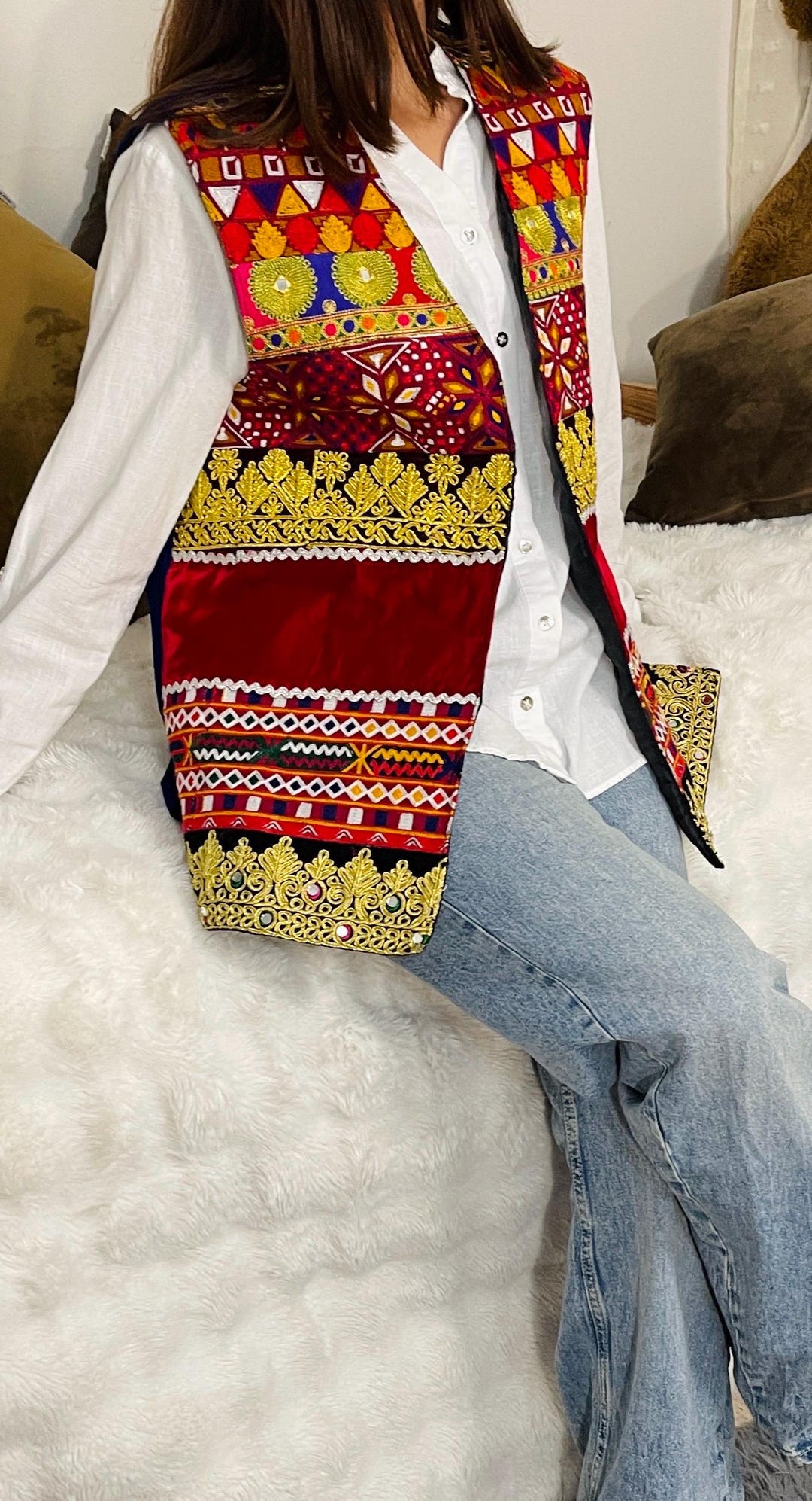 Handmade Afghani Waskat, Afghan Embroidered Vest - Etsy