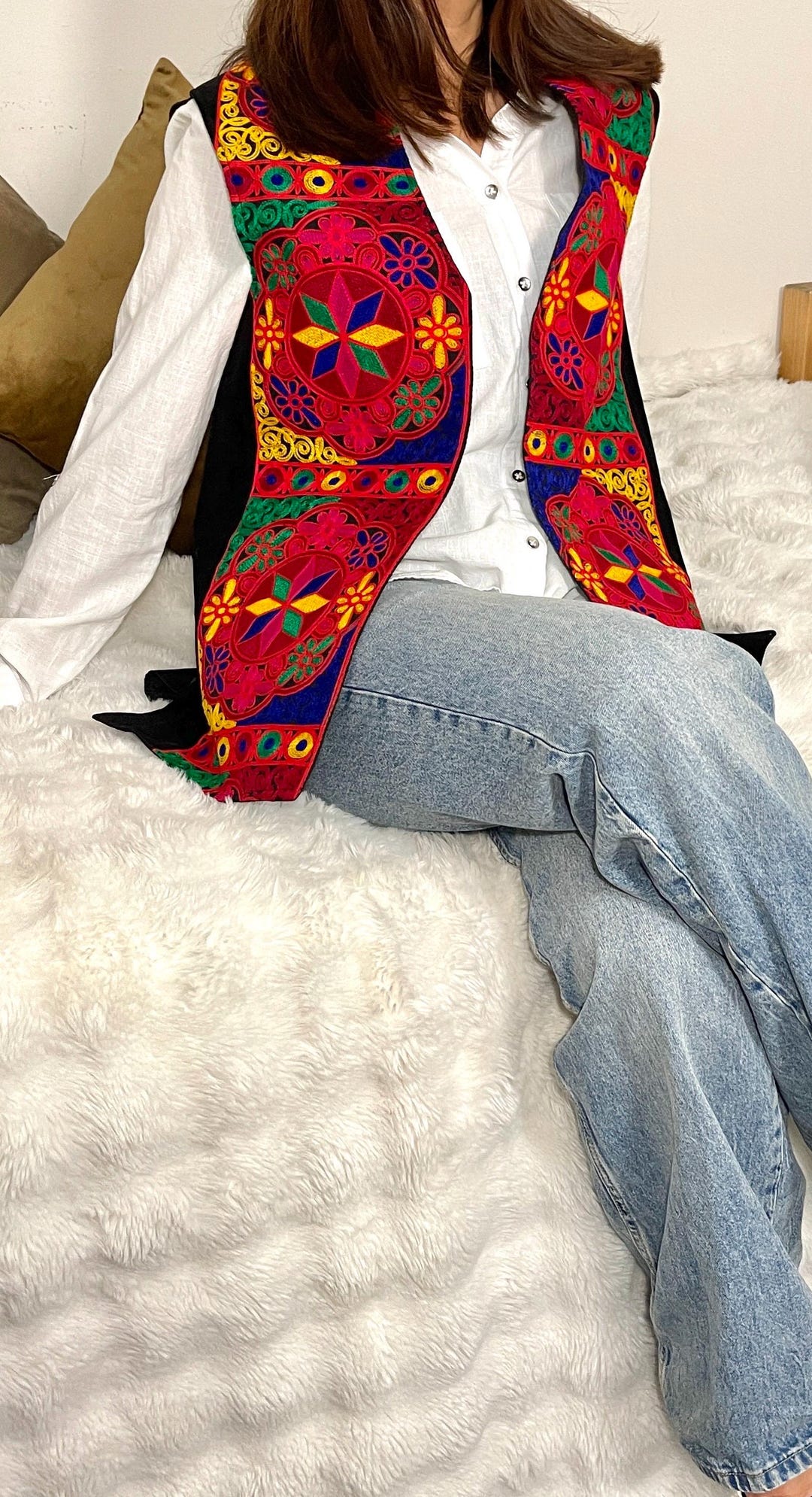 Handmade Afghani Waskat, Afghan Embroidered Vest - Etsy