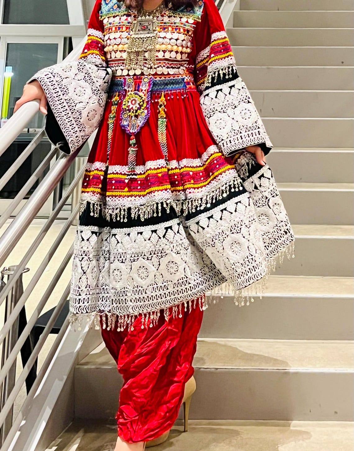 Afghan Red Tribal Kuchi Bakhmal Dress - Etsy