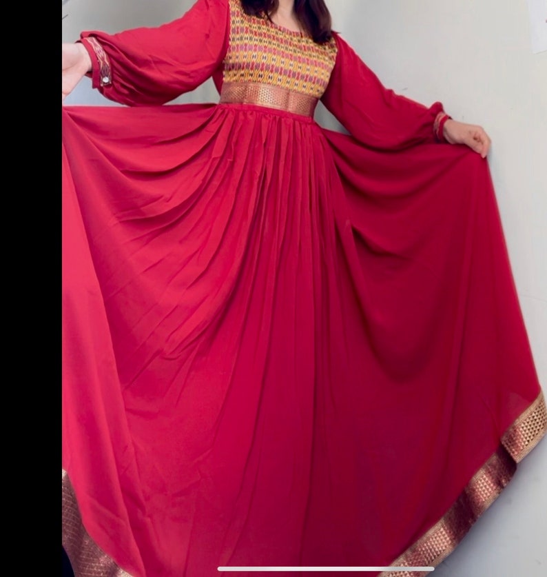 Authentic Afghan Handmade Red Dress With Hand Knotted Yakhan - Etsy