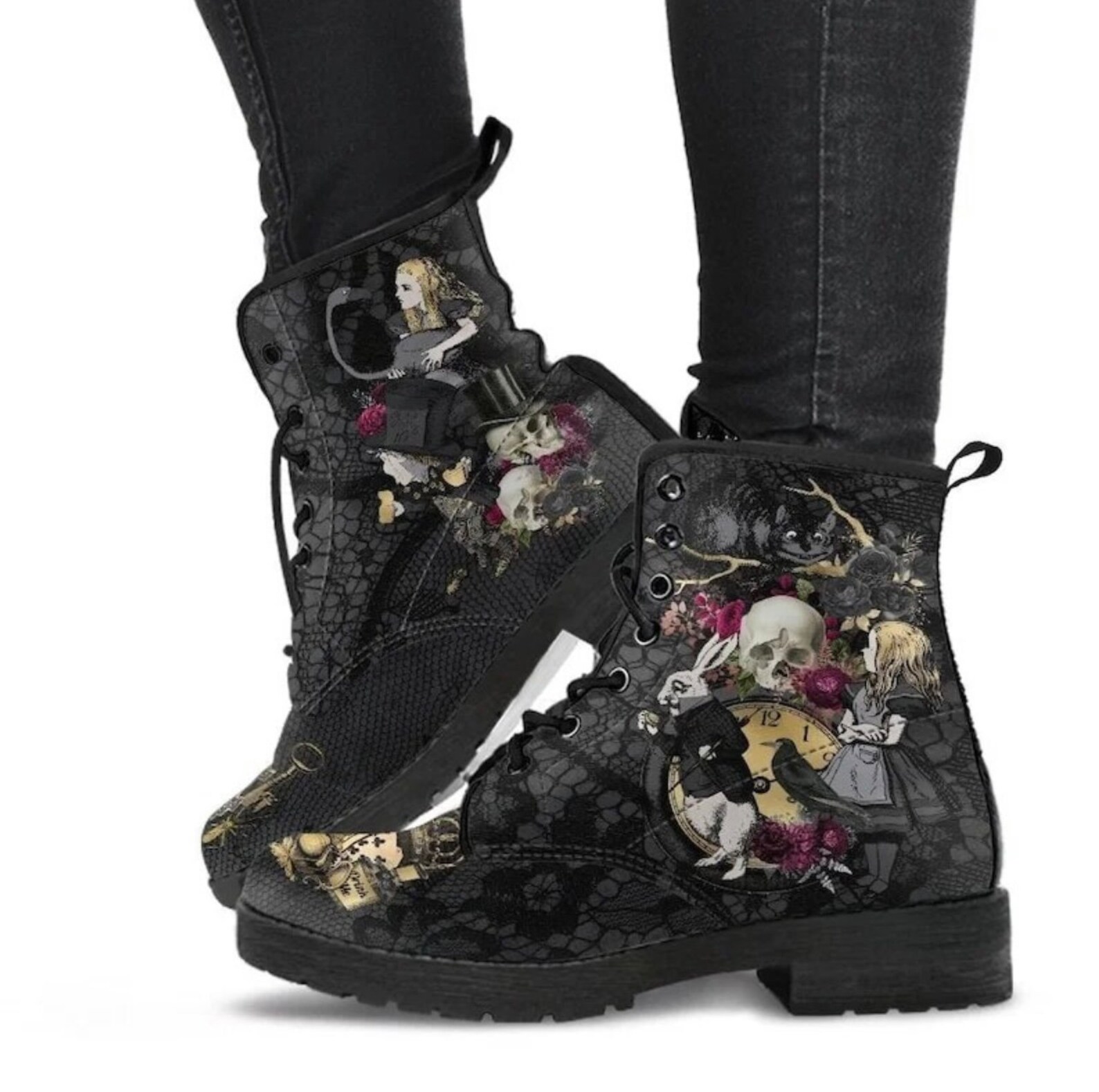 Alice in Wonderland Doc Styled Custom Boots - Etsy