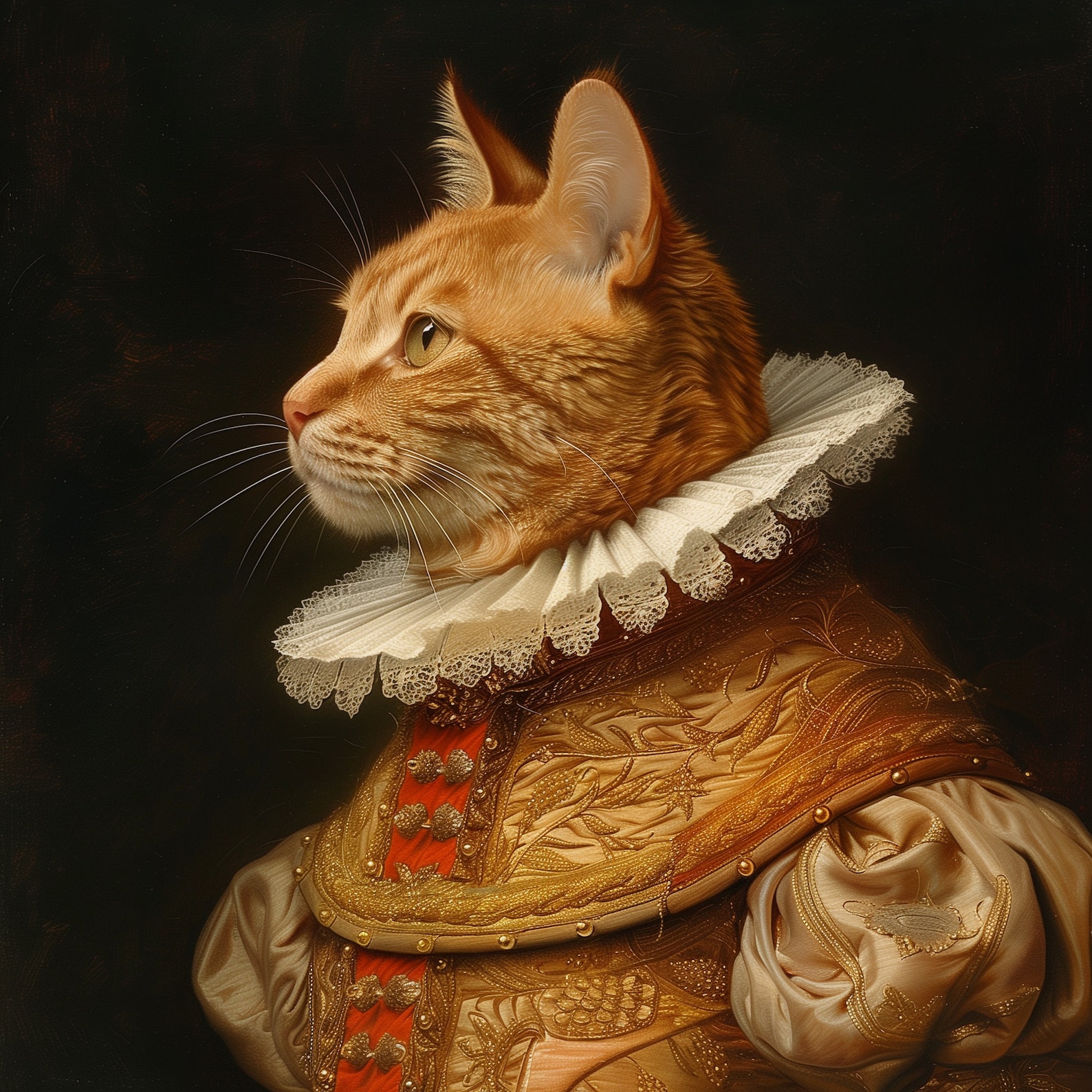 Renaissance Animal Portraits Digital File | Red Tabby Cat | Vintage Art ...