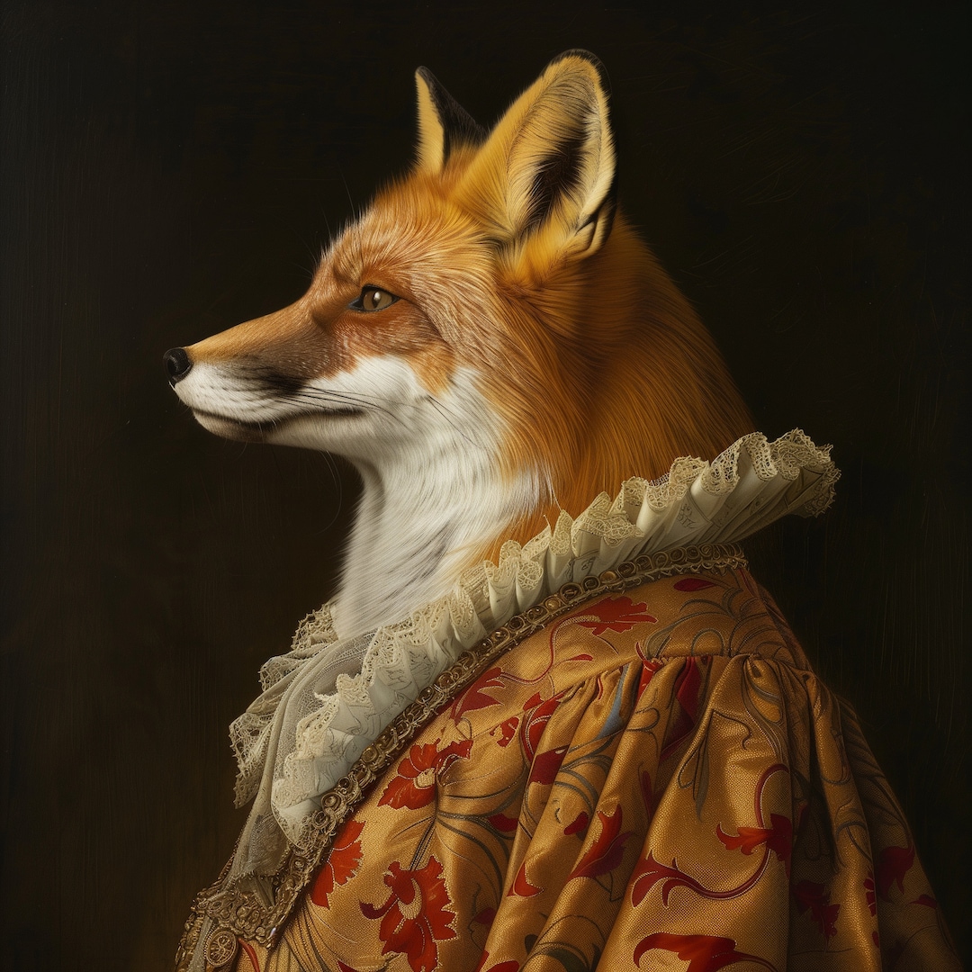 Renaissance Animal Portraits Digital File | Fox | Vintage Art Prints ...