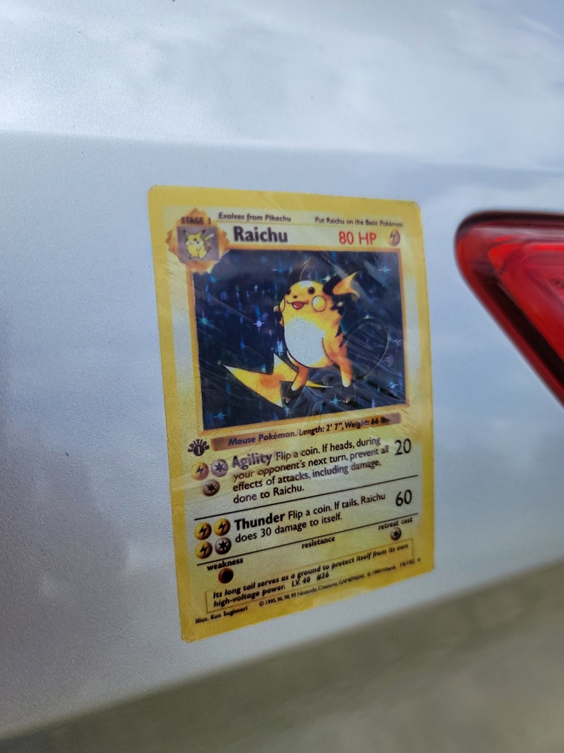 Raichu 1st Edition Card Transparent Sticker | Vintage 90s TCG ...