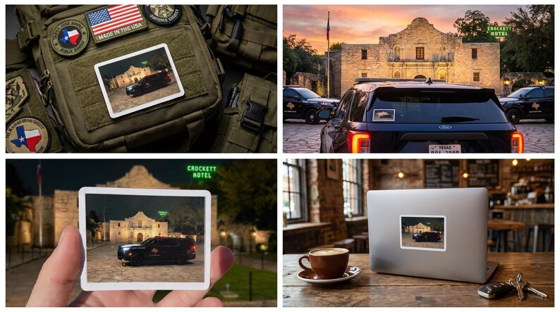 Texas State Trooper & the Alamo Night Sticker - DPS Police SUV Decal ...