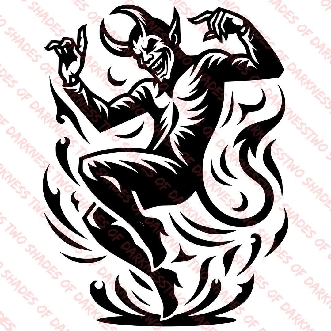 Devil Png, Dancing Devil Digital Design, Gothic Demon SVG, Sinister ...