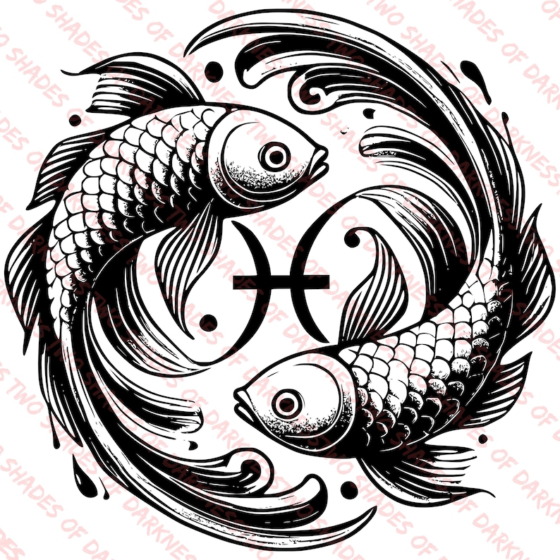 Pisces Svg, Zodiac Pisces Png, Elegant Pisces Fish Illustration, Fish ...