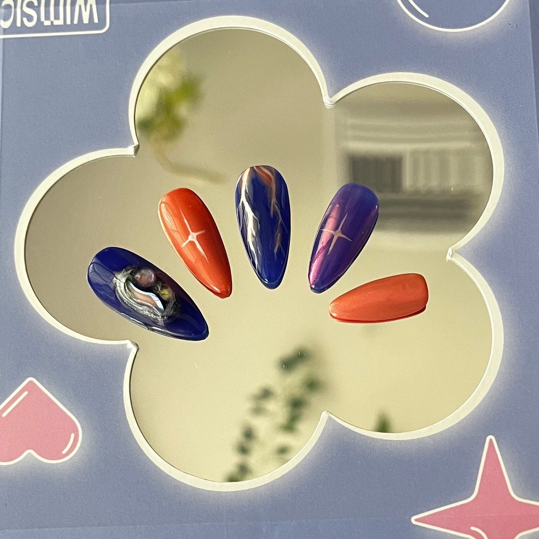 Valorant Yoru Inspired Nails Gel Press on Video Game Nails - Etsy