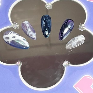 Hexcore Abstract Nails | Arcane Inspired Nails | Gel Nails | - Etsy