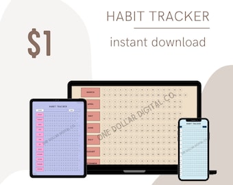 Habit Tracker, Digital Daily Tracker, Downloadable Habits - Etsy