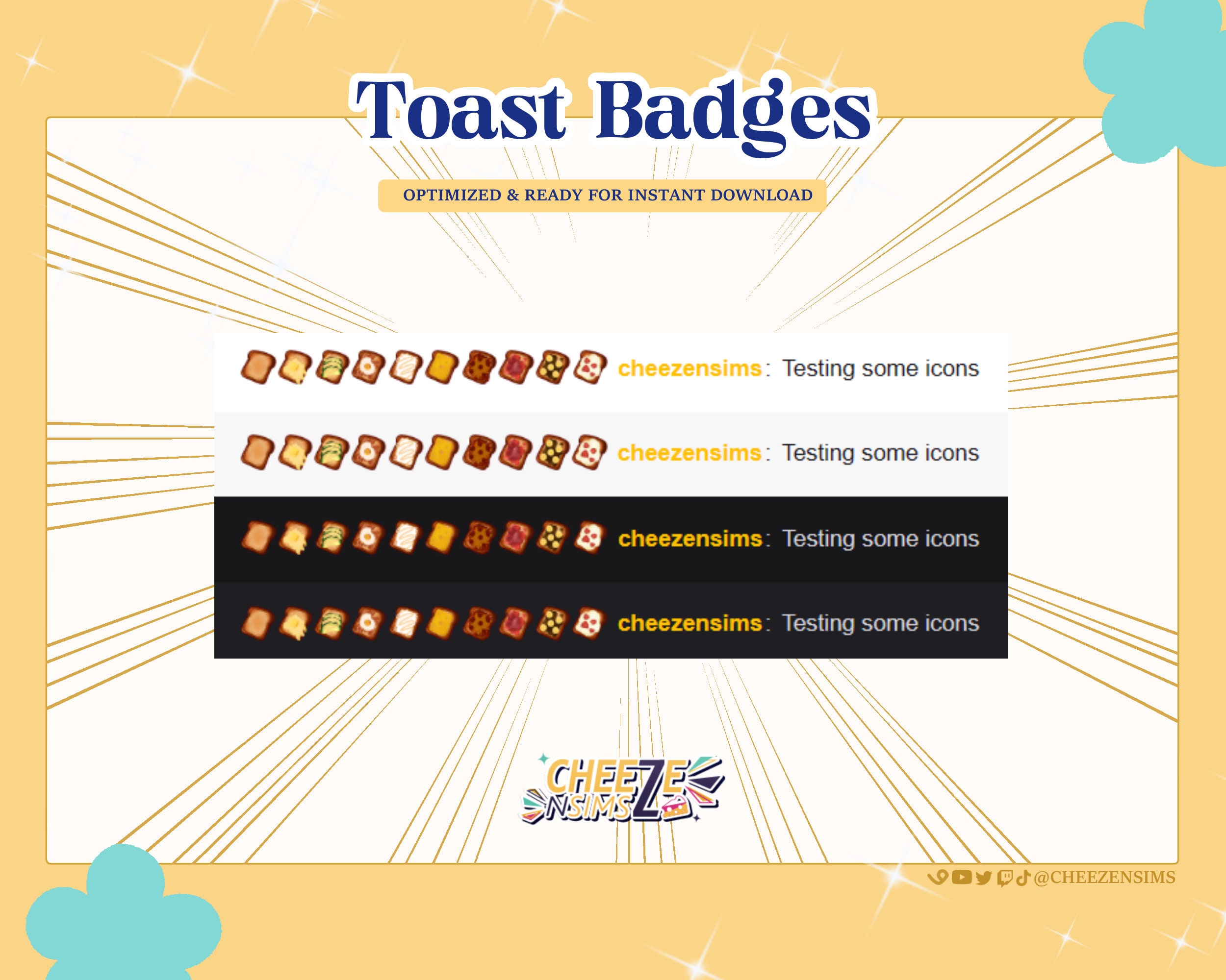 Toast Badge 10 Badges for Twitch, Youtube, Discord - Etsy