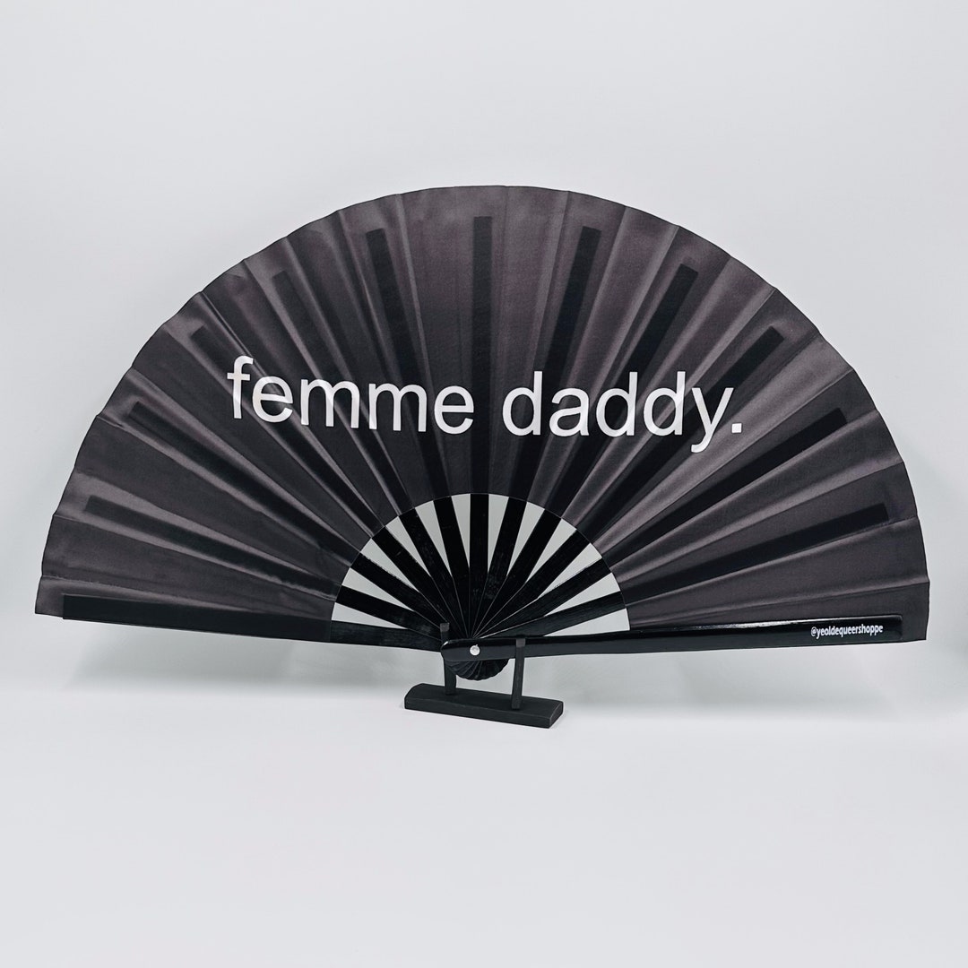 Femme Daddy Fan - Clack Drag Rave Bamboo Hand Fan - Etsy