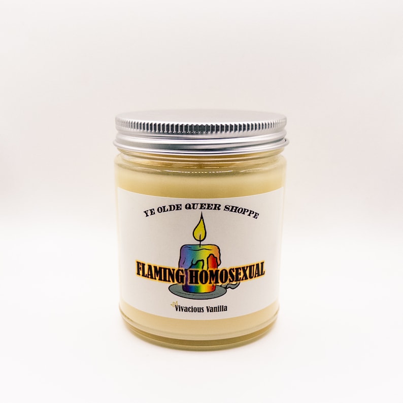 Flaming Homosexual Candle Queer Gay LGBTQ Soy Vanilla - Etsy