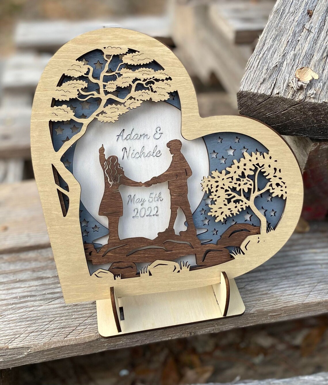 Couples Heart Shaped Shadow Box - Great Gift for Valentine's Day ...