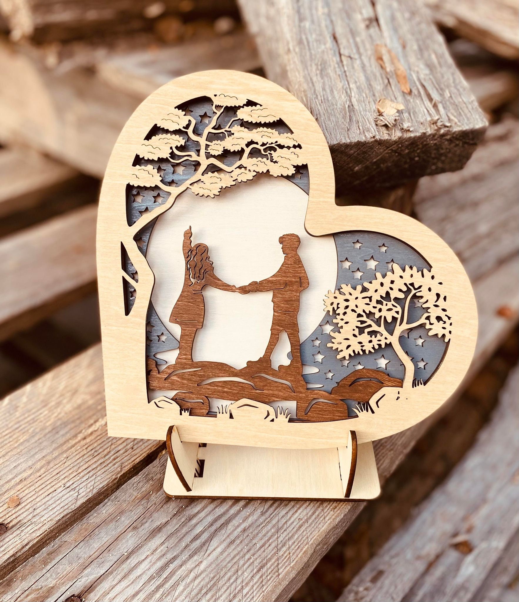 Couples Heart Shaped Shadow Box - Great Gift for Valentine's Day ...