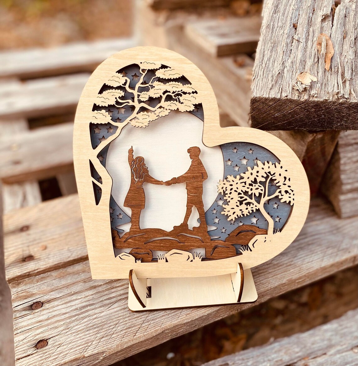 Couples Heart Shaped Shadow Box - Great Gift for Valentine's Day ...