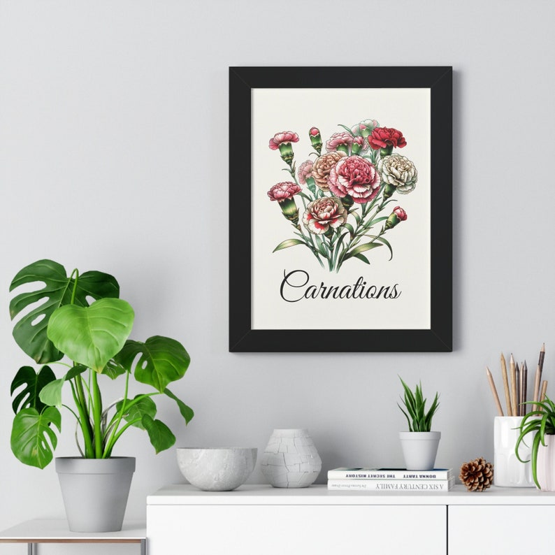 January Birth Month Flower Wall Art, Individual Birth Month Flower ...
