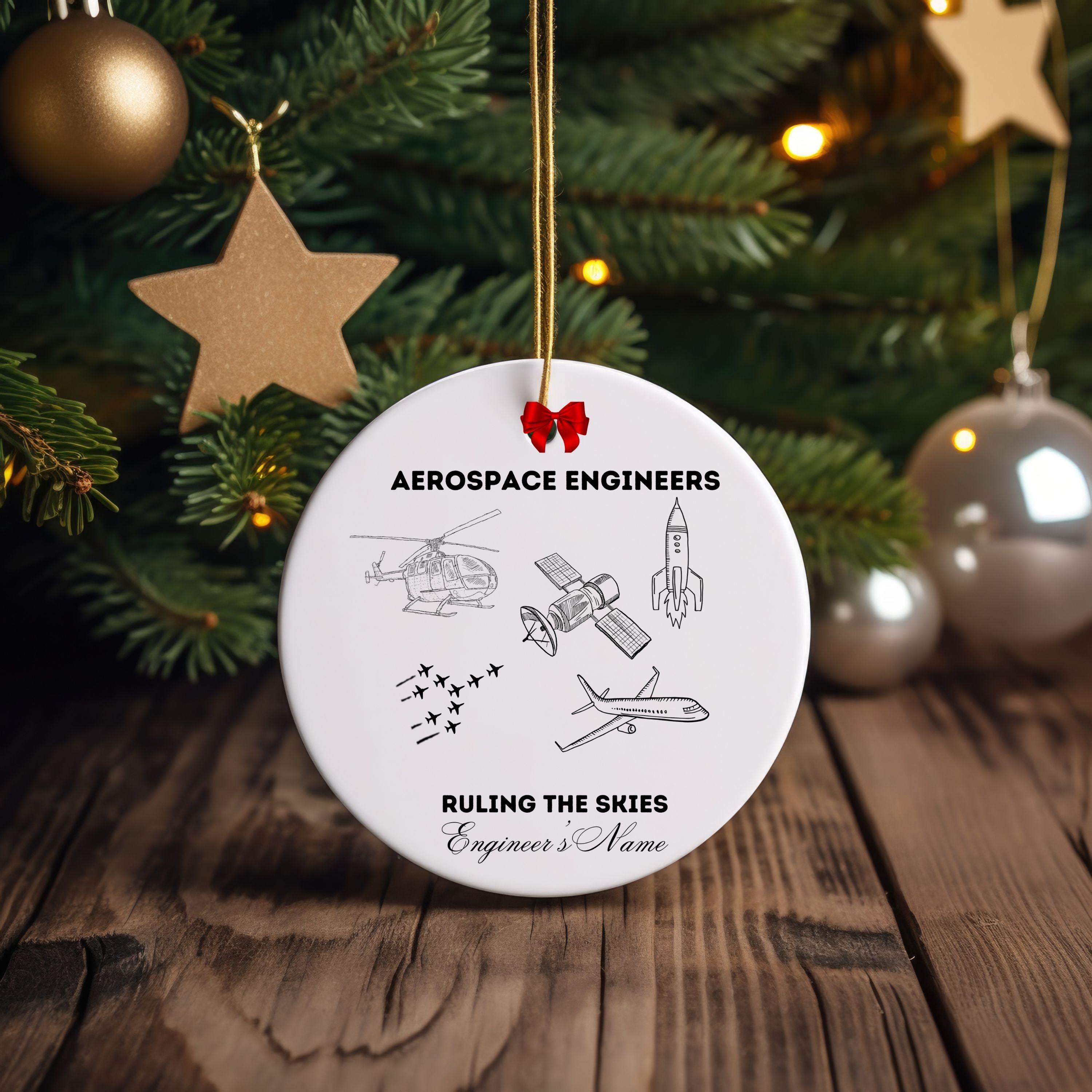 Aerospace Engineer Christmas Ornament: Aircraft & Spacecraft Ceramic ...