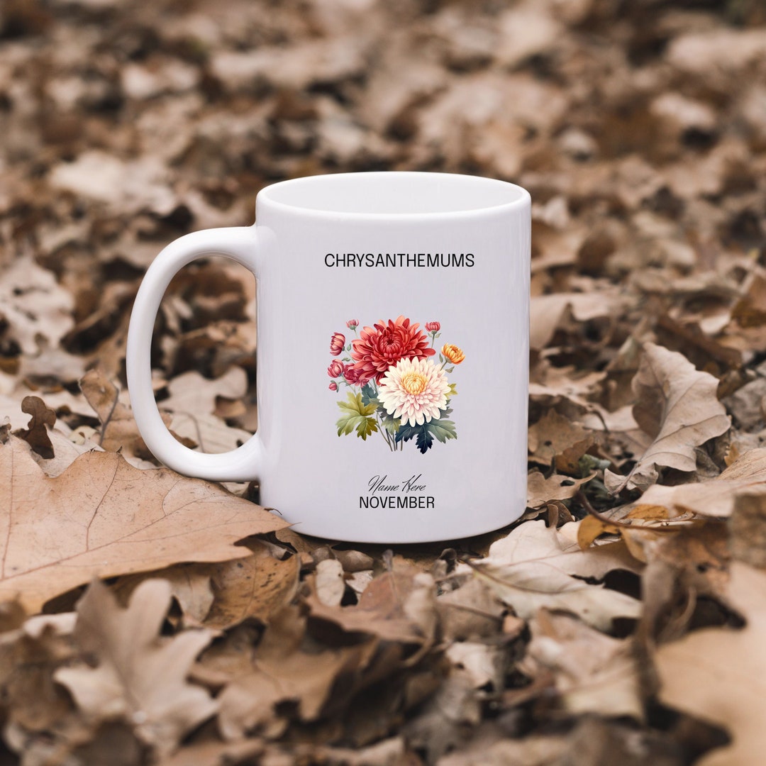 Personalized Birth Month Flower Mug, November Birthday Gift for Grandma ...