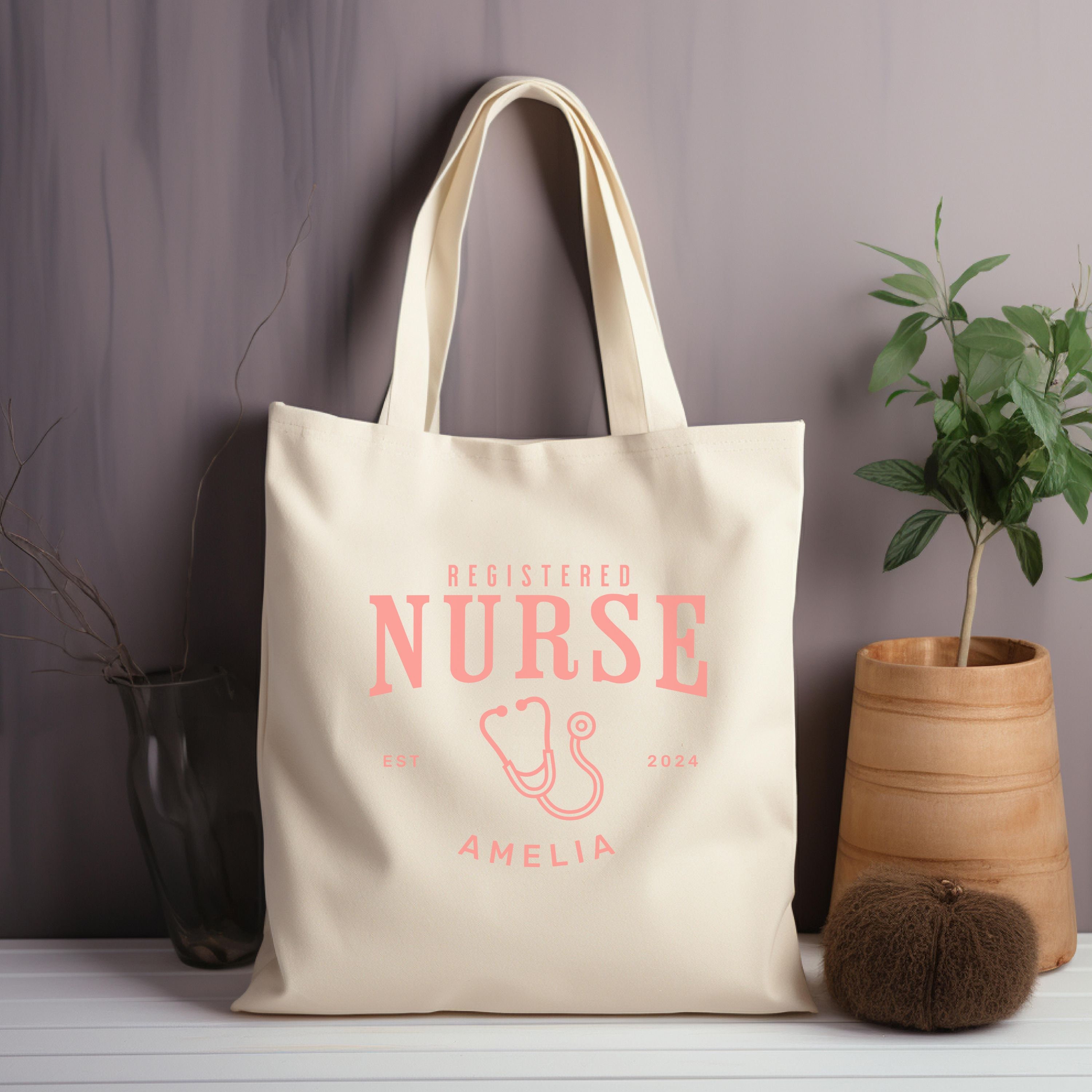 Personalized Registered Nurse Tote Bag, Coquette Nurse Tote Bag, New ...