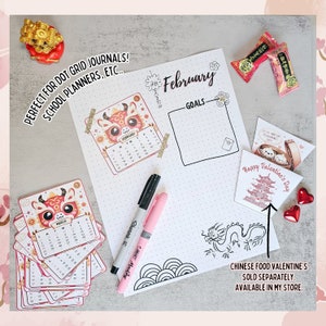 Mini Dragon Year Calendar 2024 Digital Printable Year of the Dragon ...