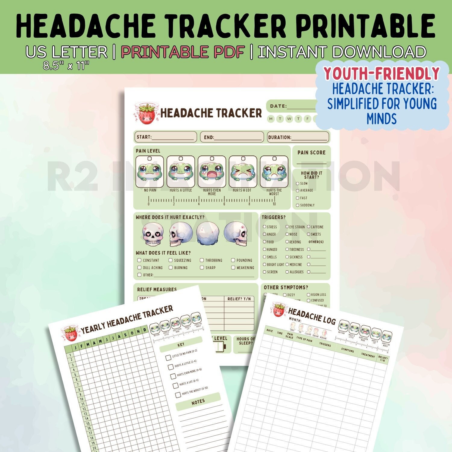 Youth-friendly Headache Tracker: Simplified for Young Minds | Kawaii ...