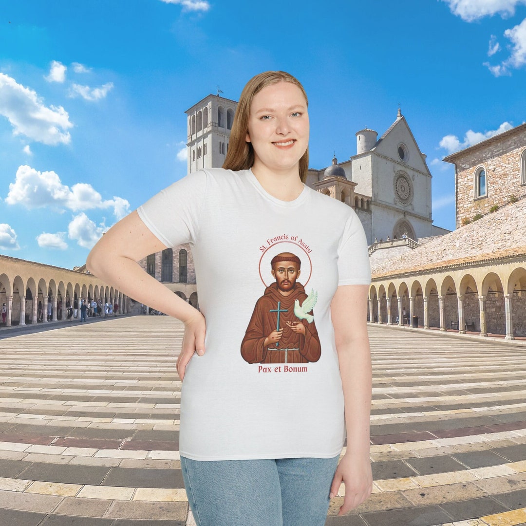 St Francis of Assisi : Inspirational Faithful Tee Pax Et - Etsy