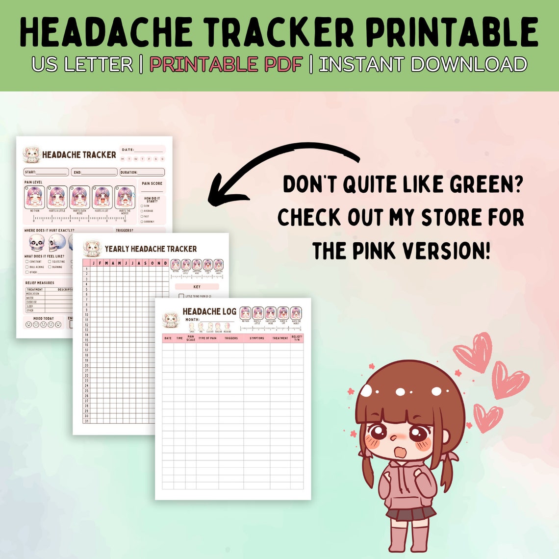 Youth-friendly Headache Tracker: Simplified for Young Minds | Kawaii ...