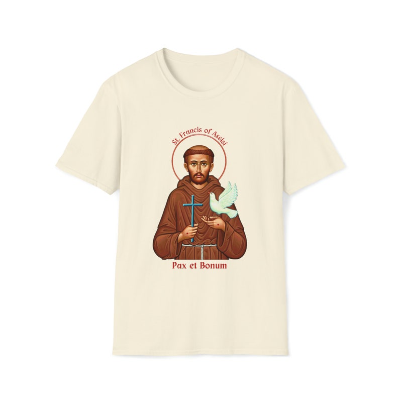 St Francis of Assisi : Inspirational Faithful Tee Pax Et - Etsy