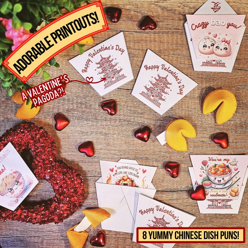Valentine's Day Cards Chinese Food Edition | Printable Cards & Takeout ...