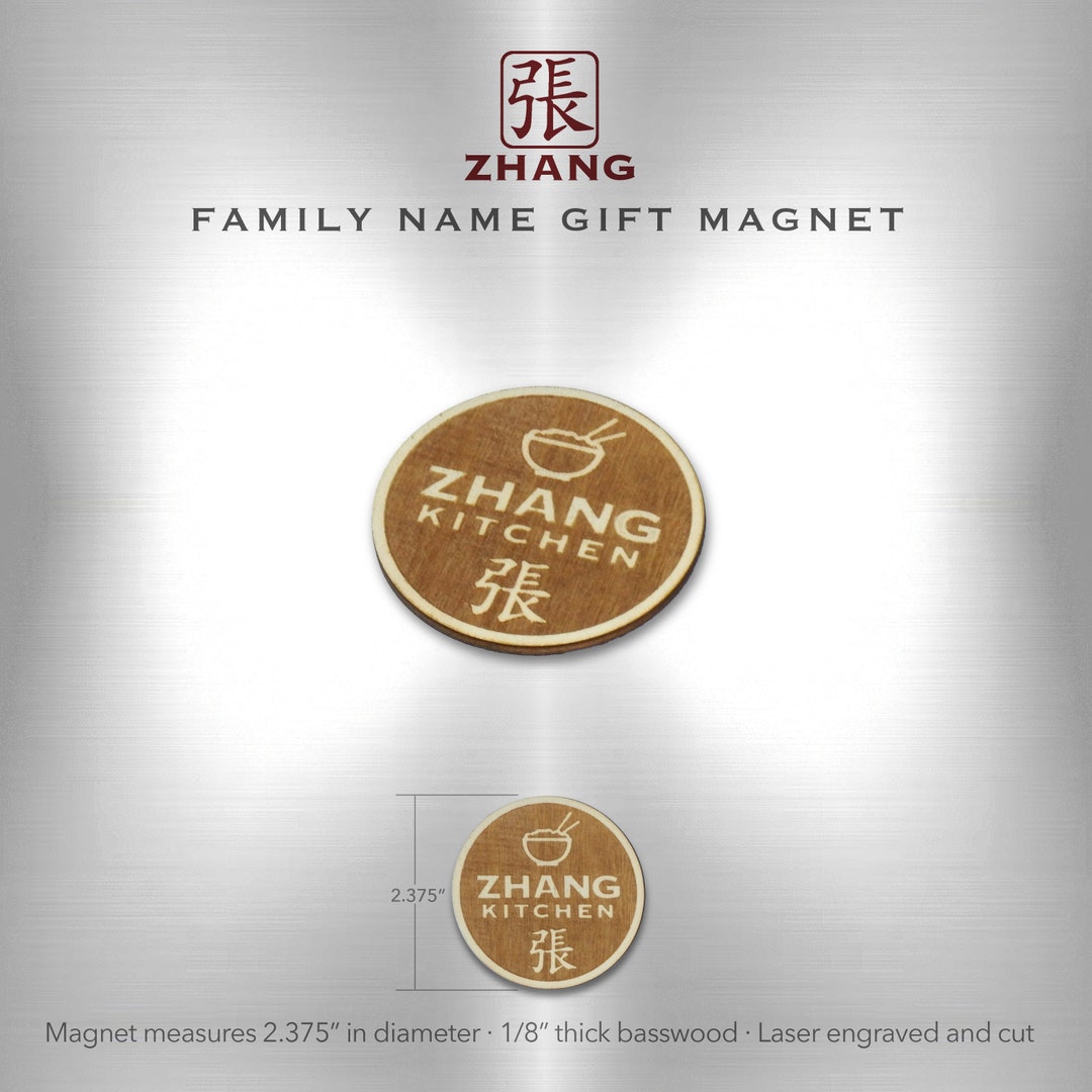 ZHANG Chinese Family Names (W to Z)laser Engraved Magnets.a Perfect ...