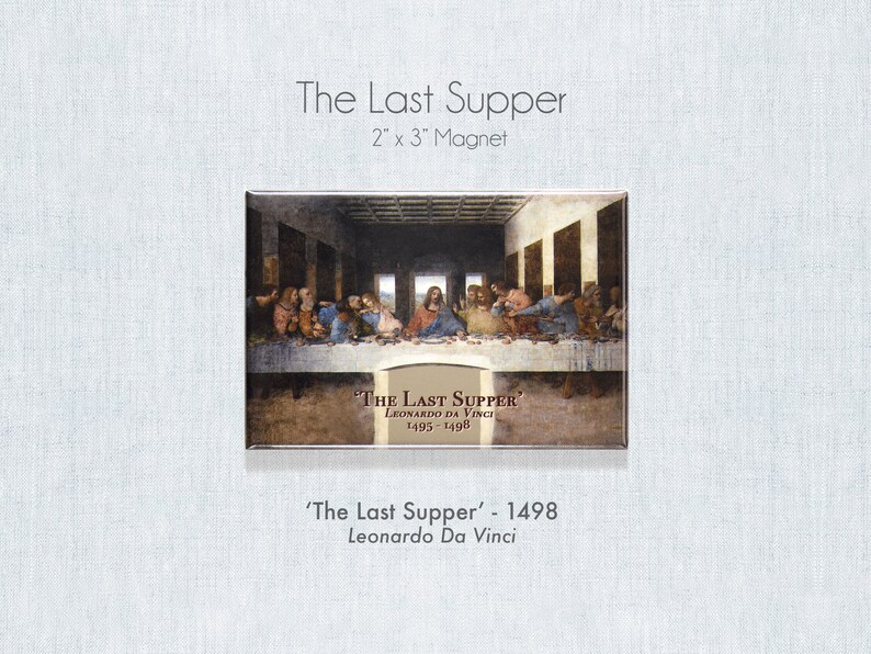 THE LAST SUPPER '1498' Leonardo Da Vinci Miniature Painting Magnet ...