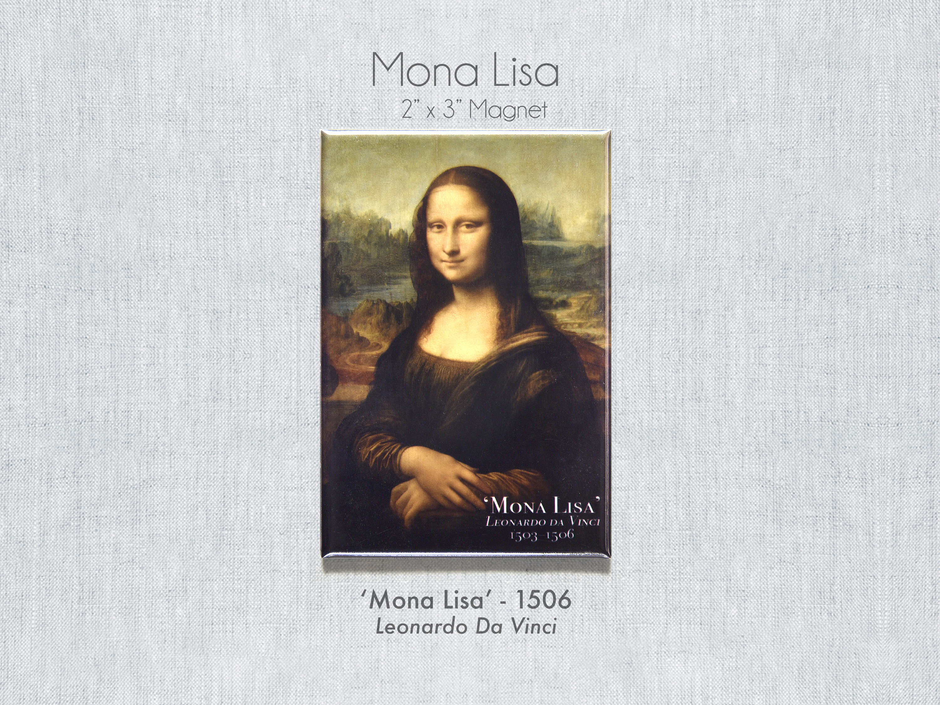 MONA LISA '1506' Leonardo Da Vinci Miniature Painting Magnet. Optional ...