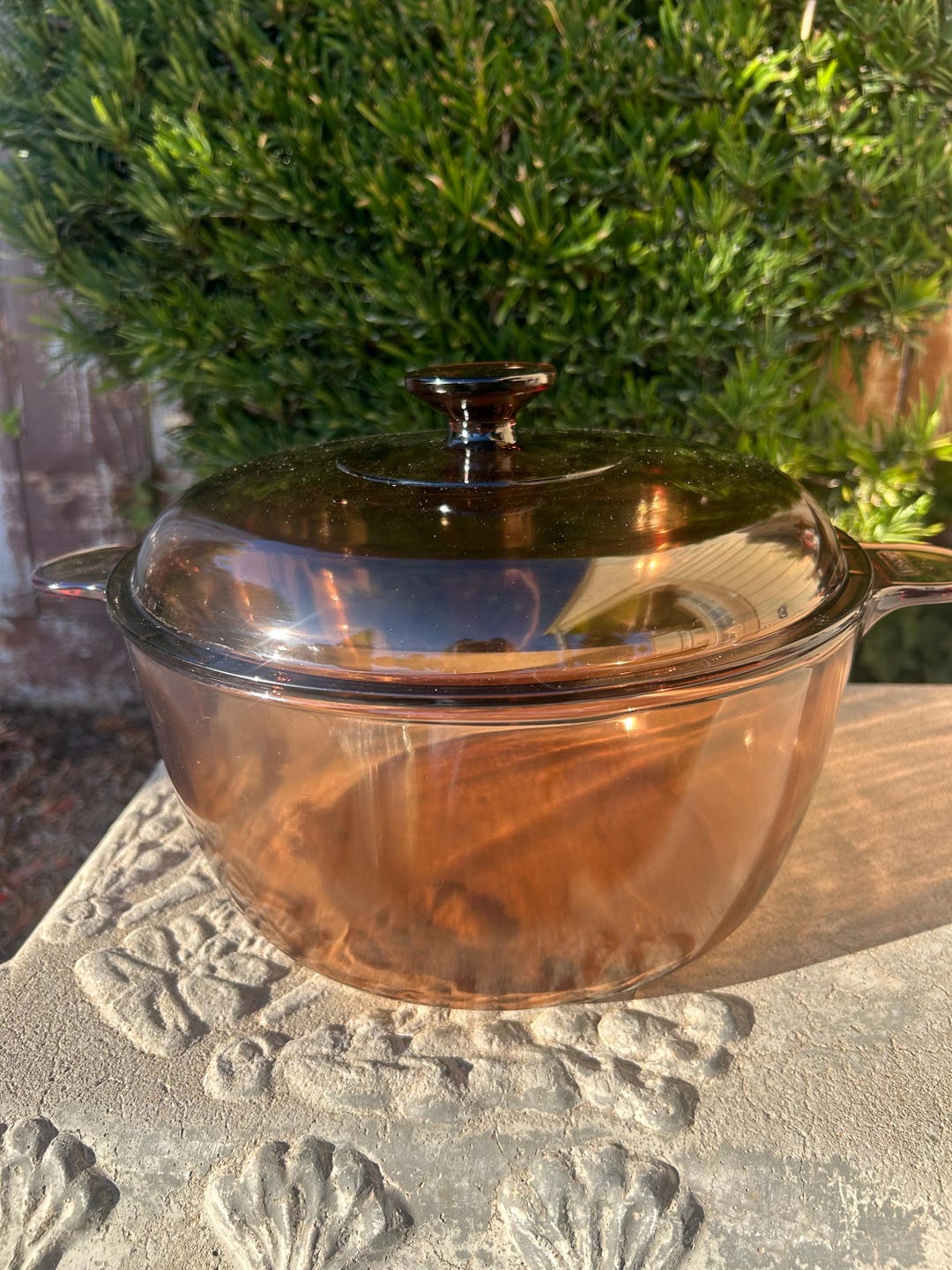 Vintage Corning Visions Amber 4.5 Liter Pot With Lid - Etsy