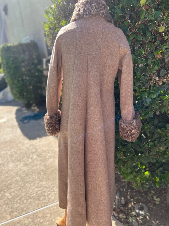 Vtg Beautiful Wool & Faux Fur Coat Size 7 Bust 34” Ma… - Gem
