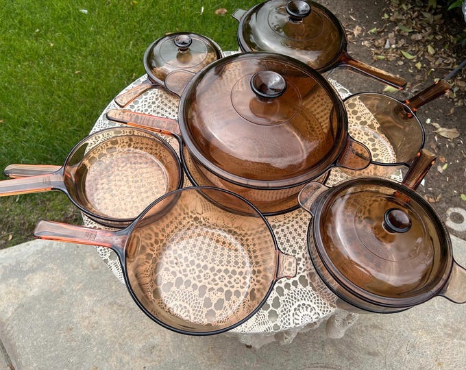 Vintage Corning Visions Amber Glass Cookware Lot Priced Separately - Etsy