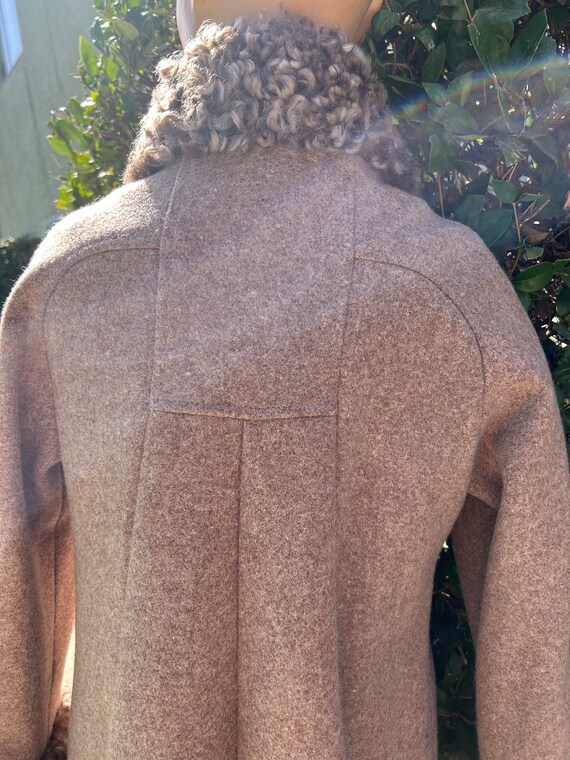 Vtg Beautiful Wool & Faux Fur Coat Size 7 Bust 34” Ma… - Gem