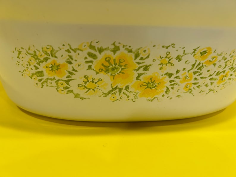 Vtg Corning Ware April Yellow Flowers 2.5 Qt Dish With Glass Lid - Etsy