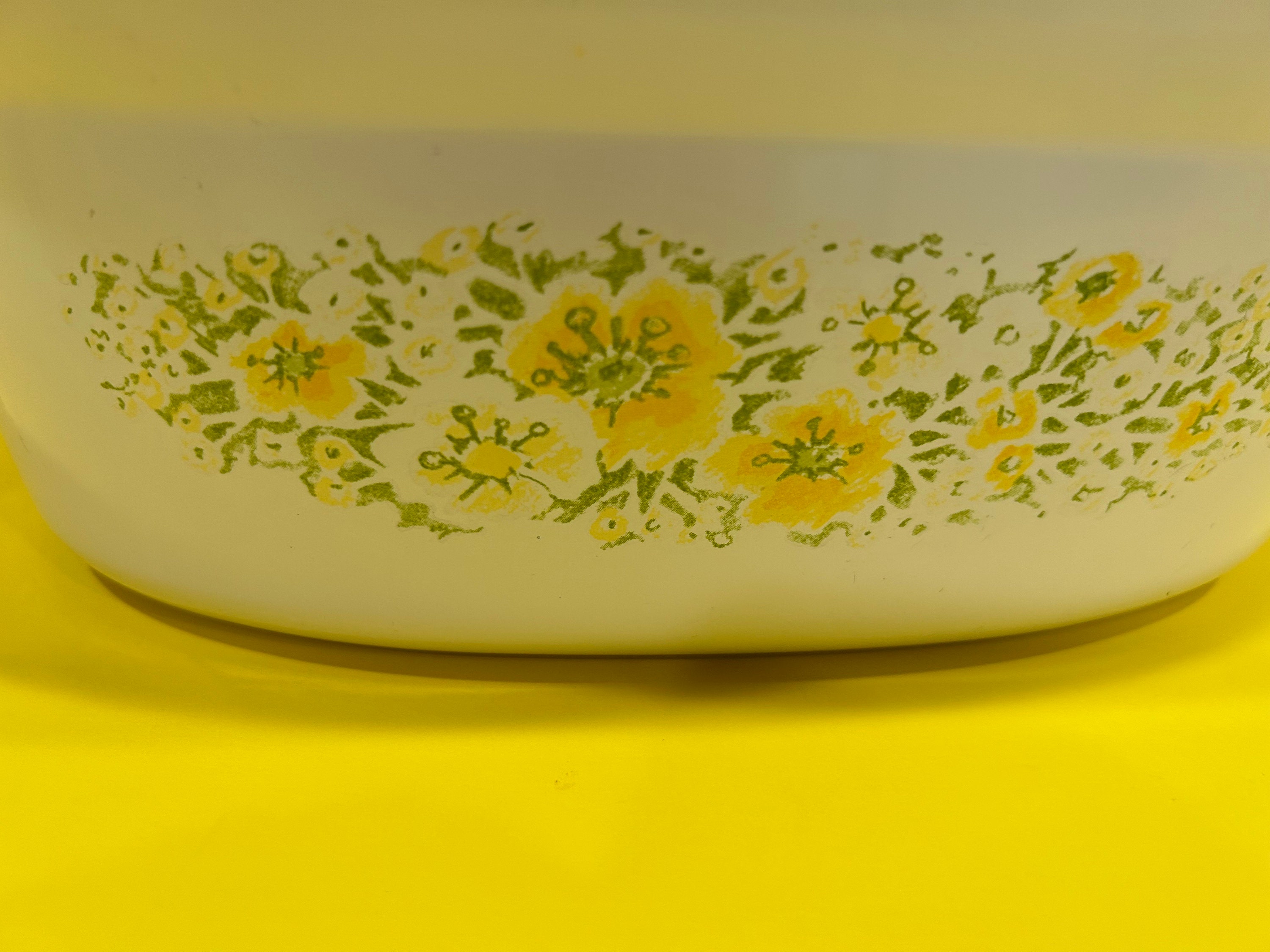 Vtg Corning Ware April Yellow Flowers 2.5 Qt Dish With Glass Lid - Etsy