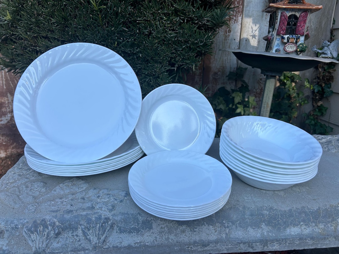 Corelle Enhancement White Swirl Pattern Dishes Priced Individually - Etsy