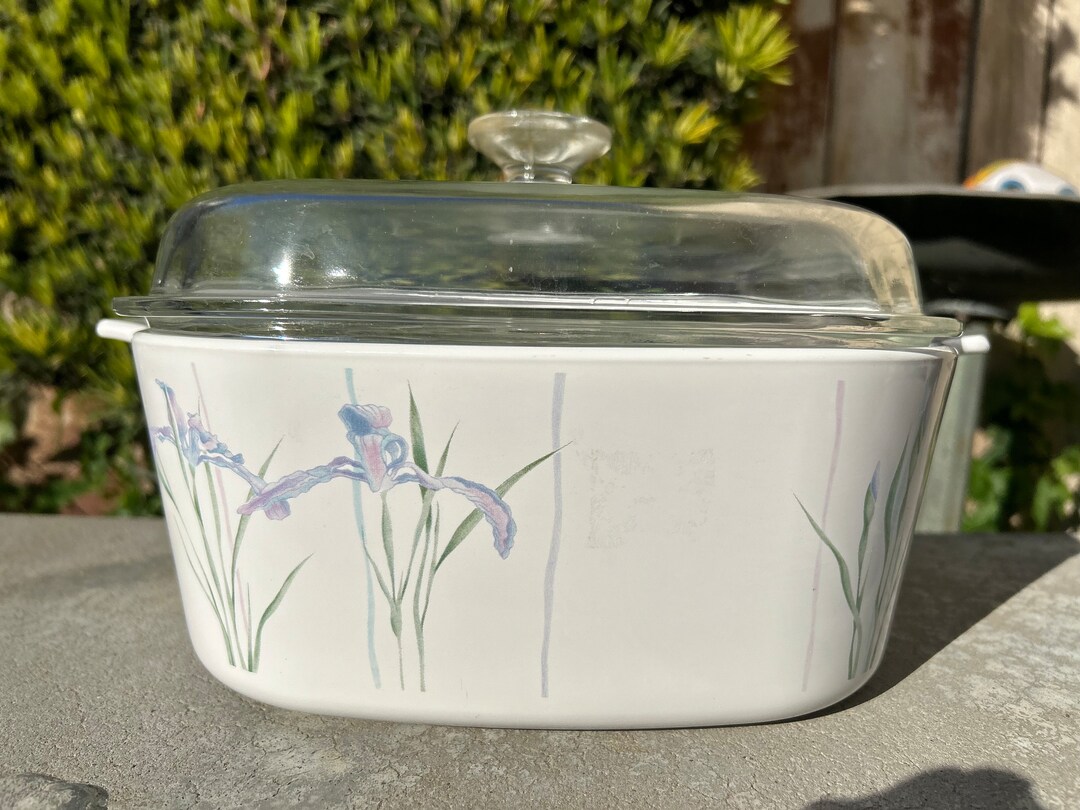 Vtg Corning Ware Shadow Iris Large Casserole Pan With Glass Lid Holds 5 Liters A-5-B - Etsy